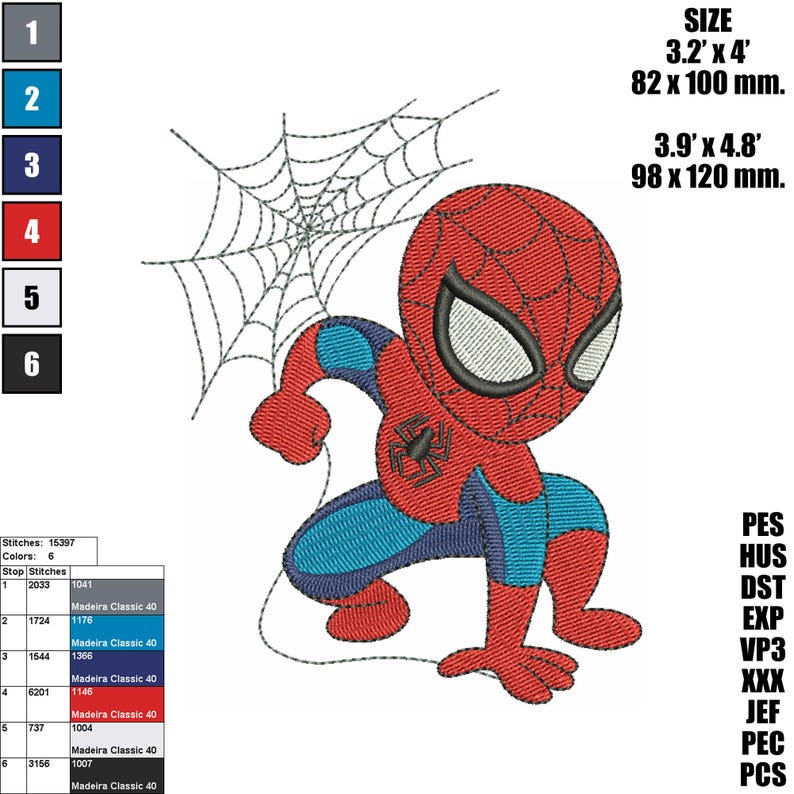 Embroidery Design Spiderman, Machine Embroidery File Spider Man ...