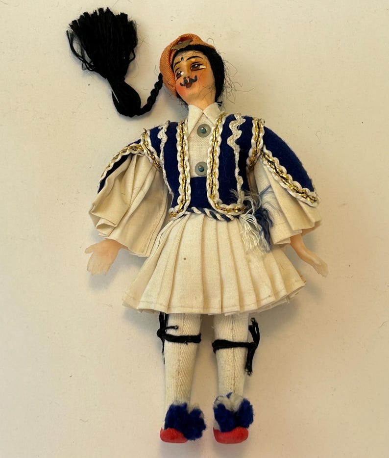 Vintage Traditional Greek Doll Traditional Dress Souvenir Greek Man ...