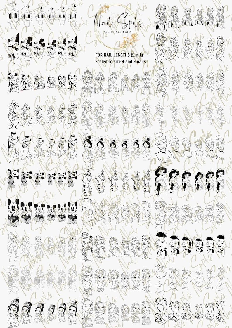 Printable Nail Art Practice Template, Stencil Nail Art, DIY Nail Art ...