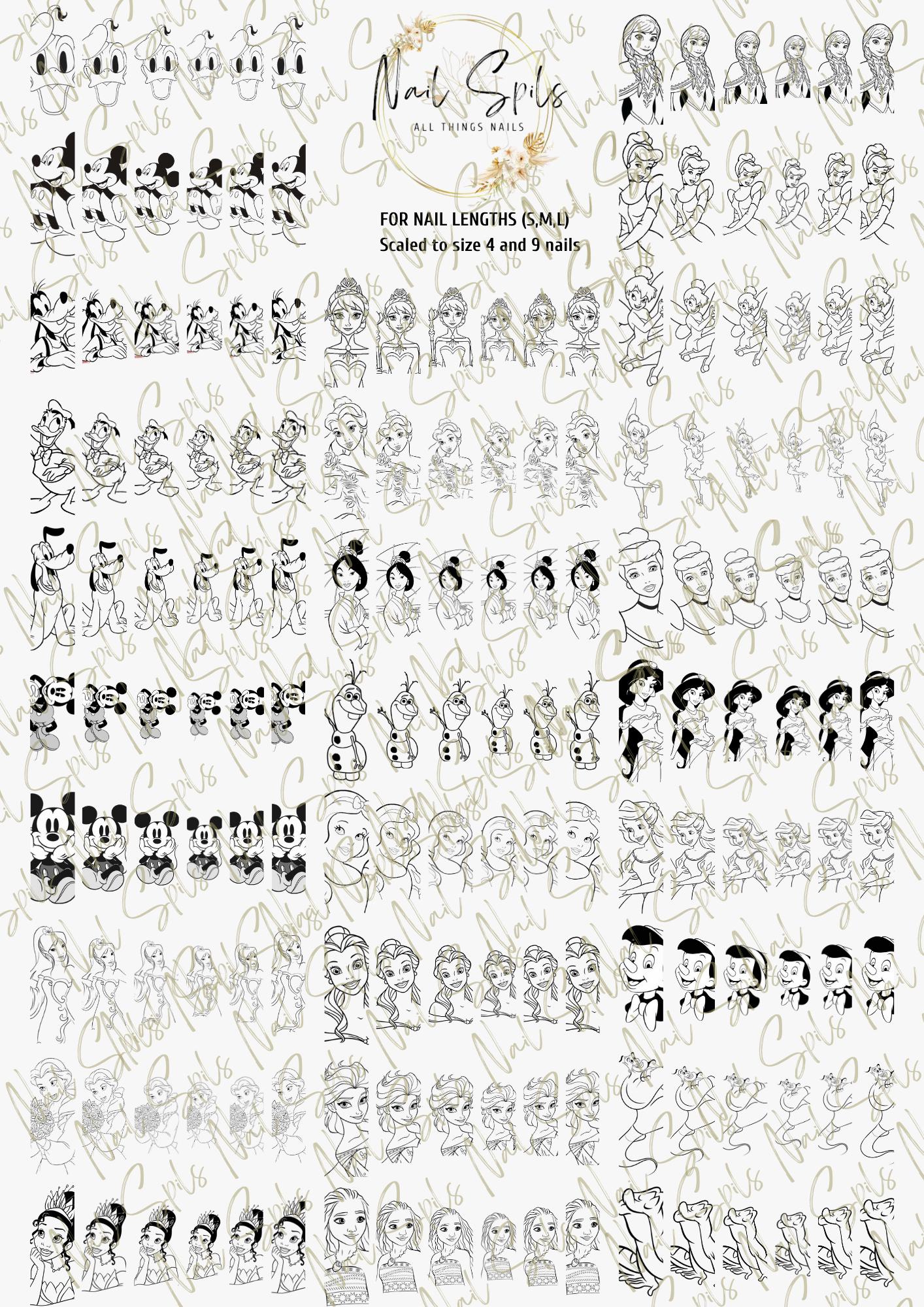 Printable Nail Art Practice Template, Stencil Nail Art, DIY Nail Art ...