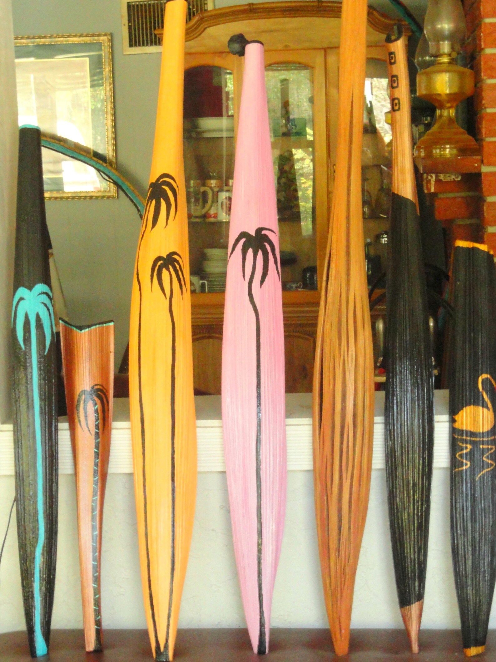 Art Deco Palm Tree Art Palm Frond Art Palm Tree Painting Wall - Etsy