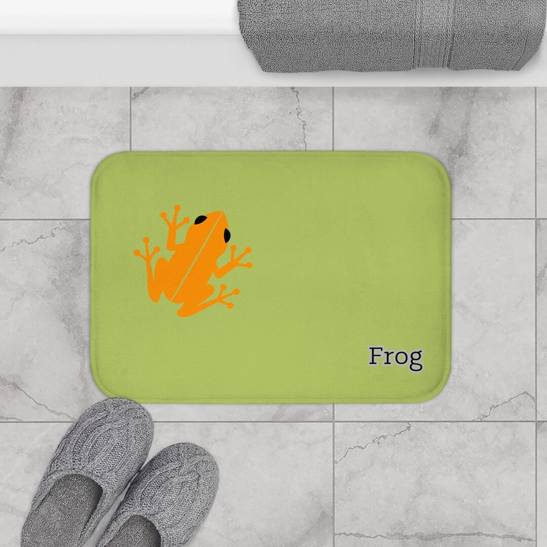Frog Bath Mat, Frog Bathroom Decor, Apartment Decor, Dorm Decor, Toad ...