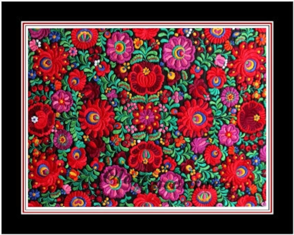 Embroidery Hungarian Magyar Matyo Folk Art Photography Art Print ...