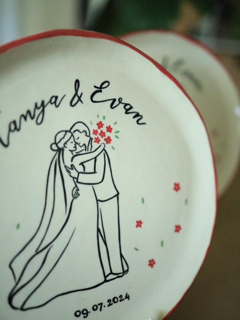 Custom Personalized Hand-painted Ceramic / Wedding Plate / Anniversary ...