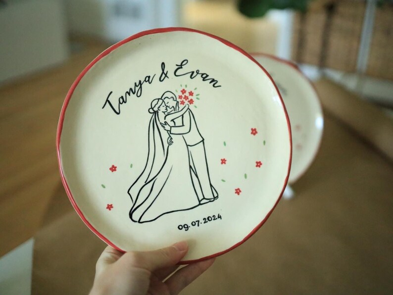 Custom Personalized Hand-painted Ceramic / Wedding Plate / Anniversary ...