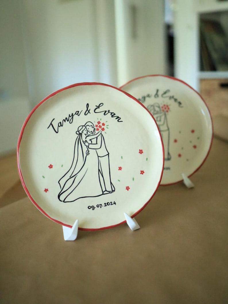 Custom Personalized Hand-painted Ceramic / Wedding Plate / Anniversary ...