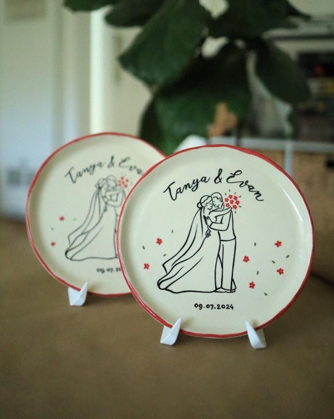 Custom Personalized Hand-painted Ceramic / Wedding Plate / Anniversary ...