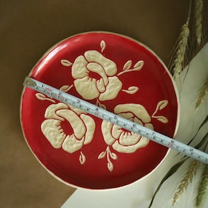 Hand Painted Ceramic Plate / Plate With Floral Design / Home Decor - Etsy