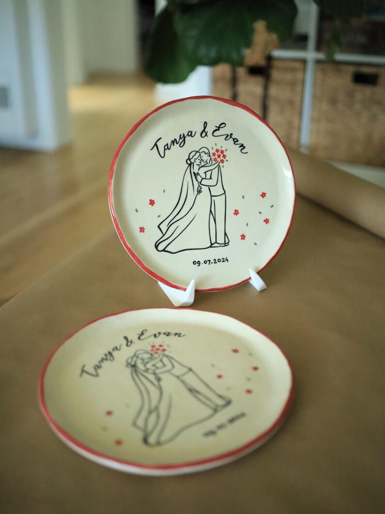 Custom Personalized Hand-painted Ceramic / Wedding Plate / Anniversary ...