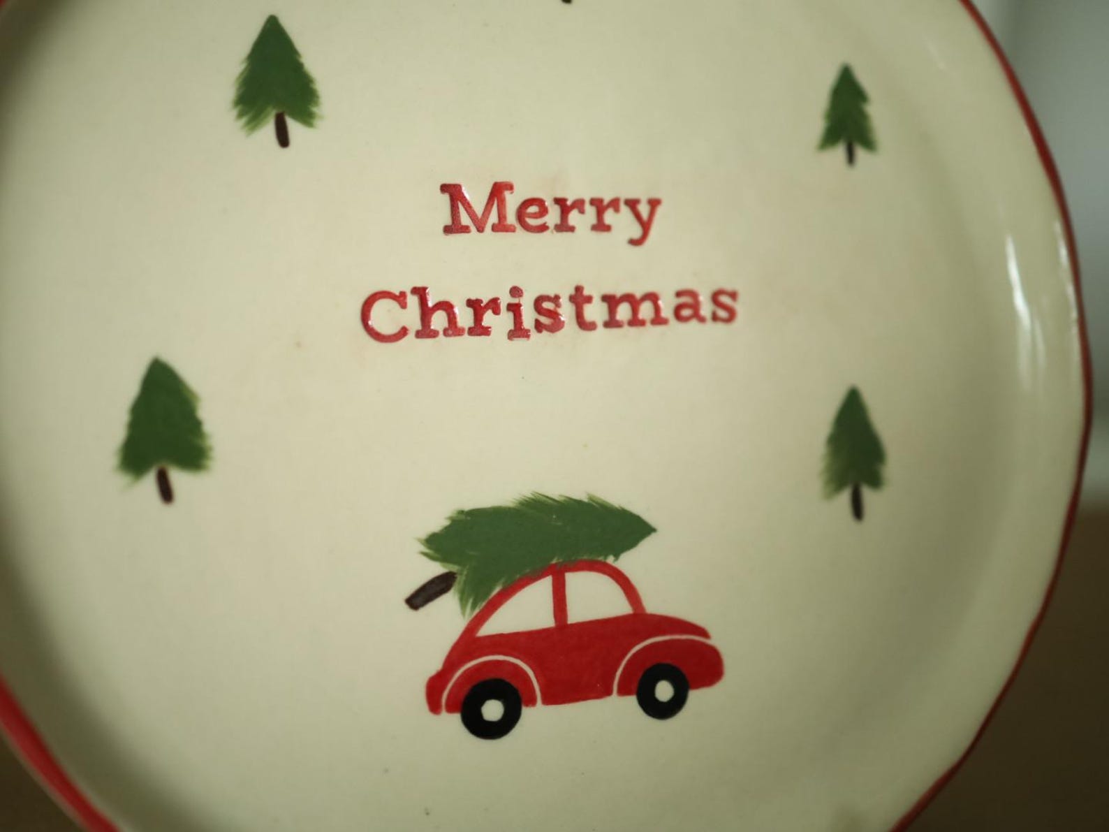 Christmas Ceramic Plate / Hand Painted Plates / Dessert Plate / Ceramic ...