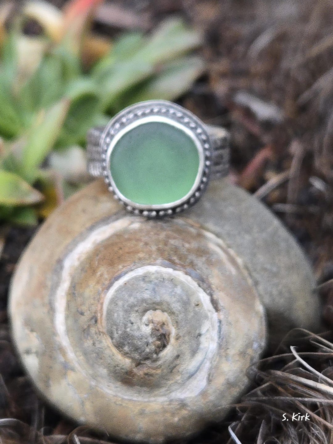 Nordic Peridot Green Sea Glass Handcrafted Triple Turtle Shell ...