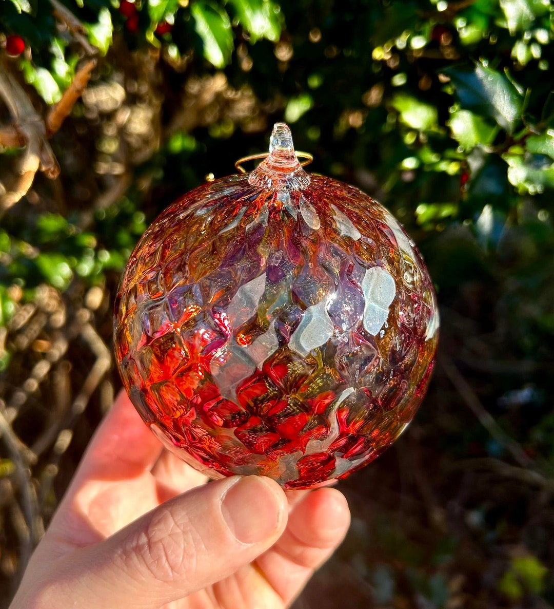NEW Transparent Ruby Peach 4 Ornament With 1 Golden - Etsy