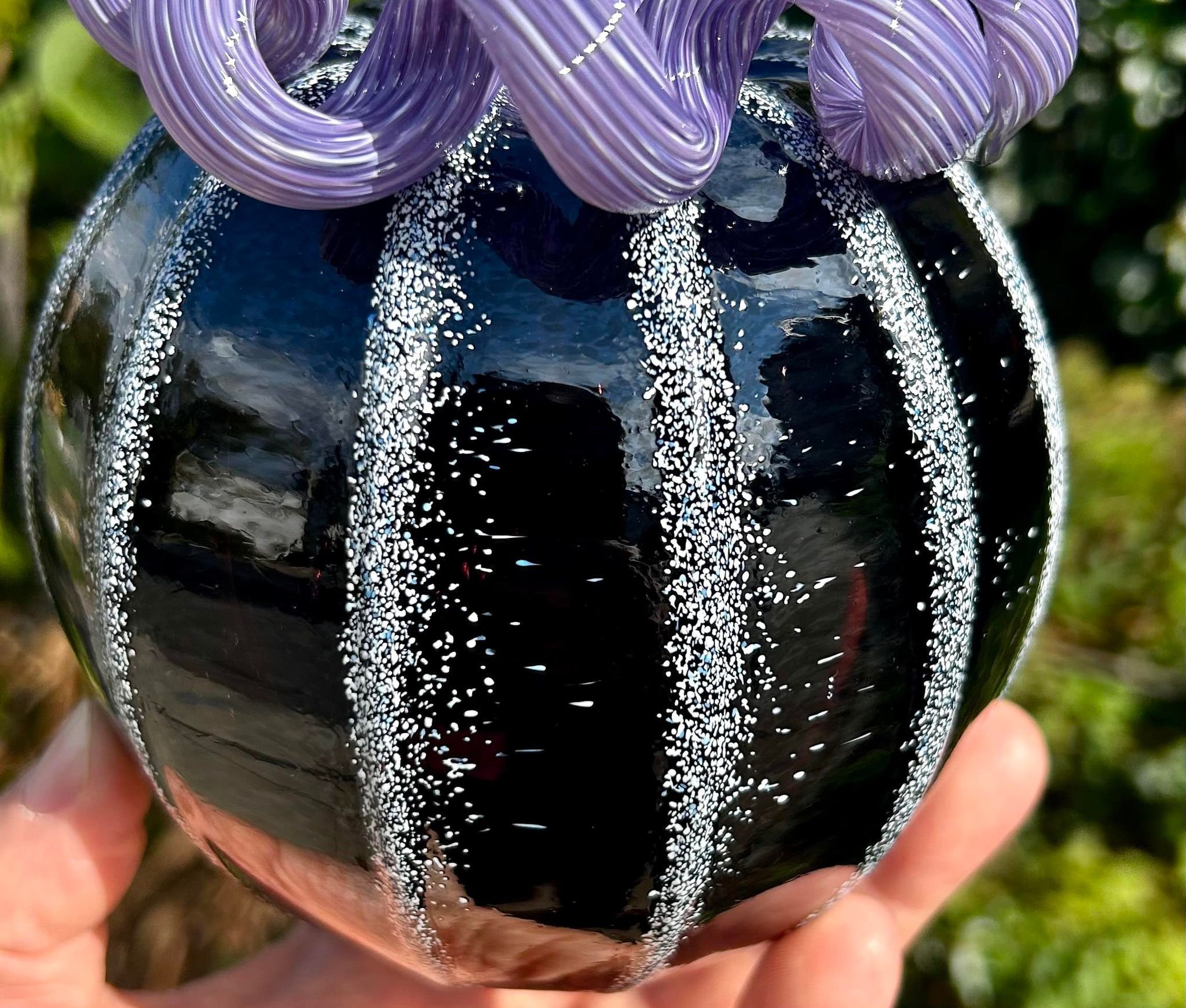Purple Licorice Halloween Decor Hand Blown Glass Pumpkin and ...