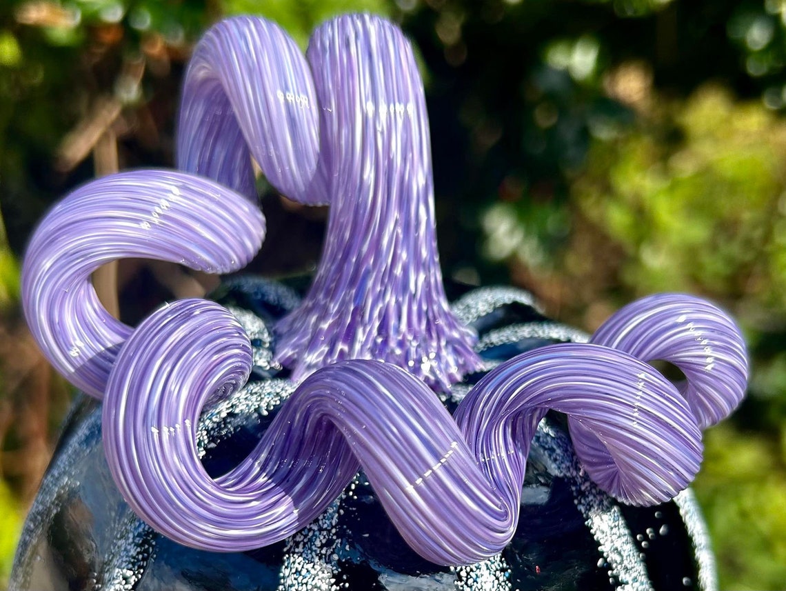 Purple Licorice Halloween Decor Hand Blown Glass Pumpkin and ...