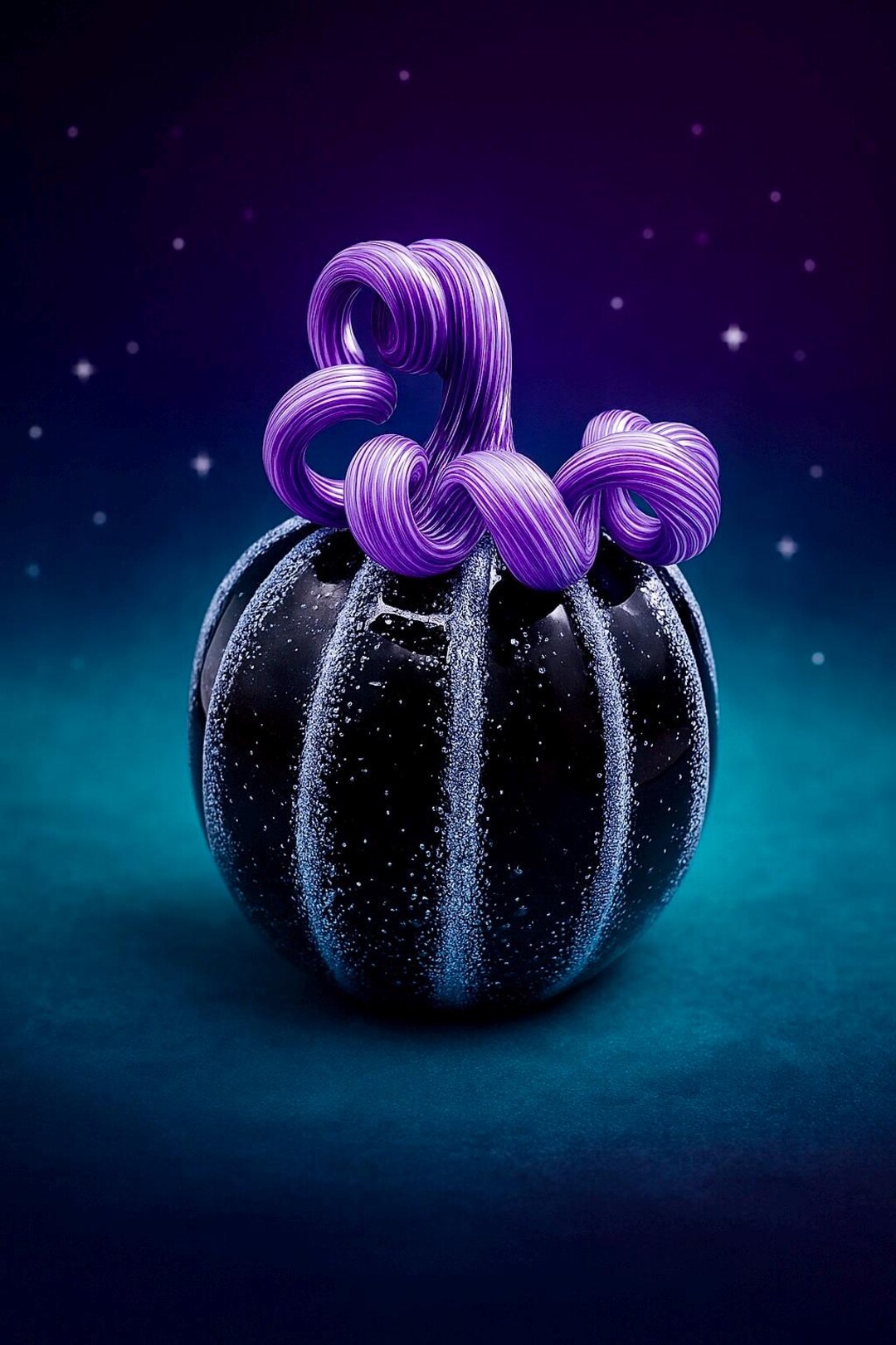 Purple Licorice Halloween Decor Hand Blown Glass Pumpkin and ...