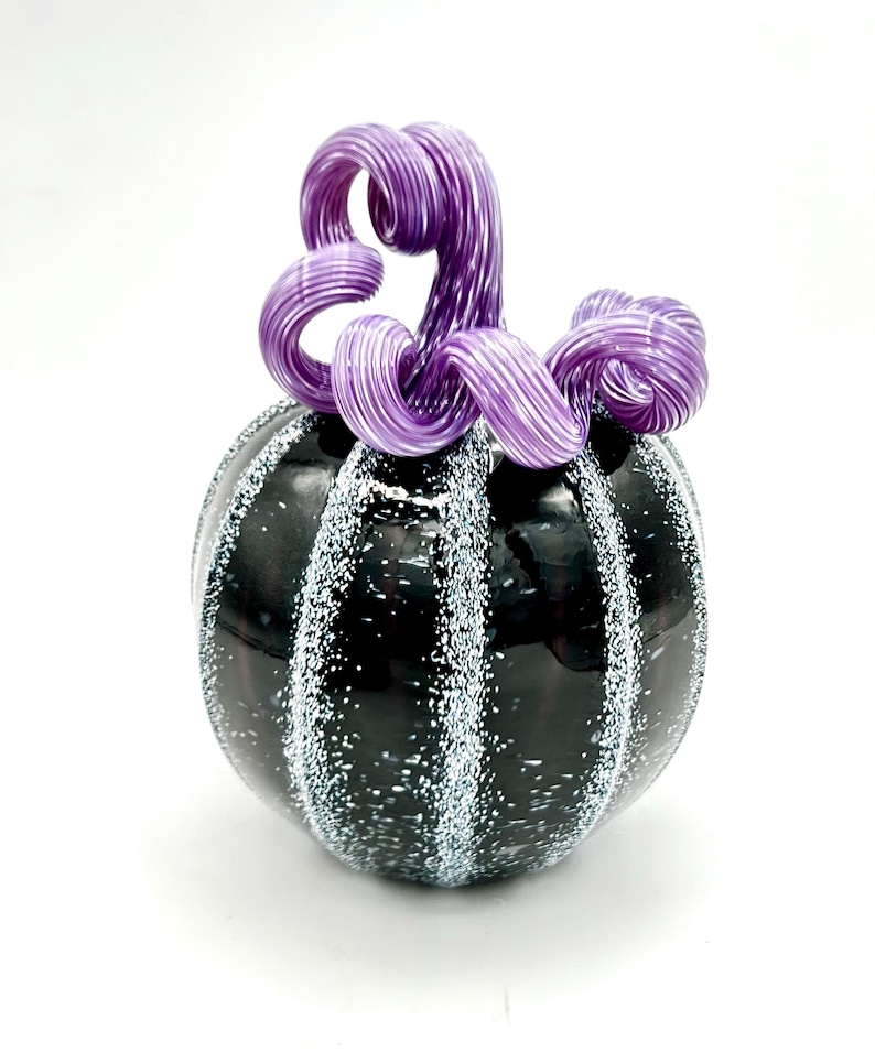 Purple Licorice Halloween Decor Hand Blown Glass Pumpkin and ...