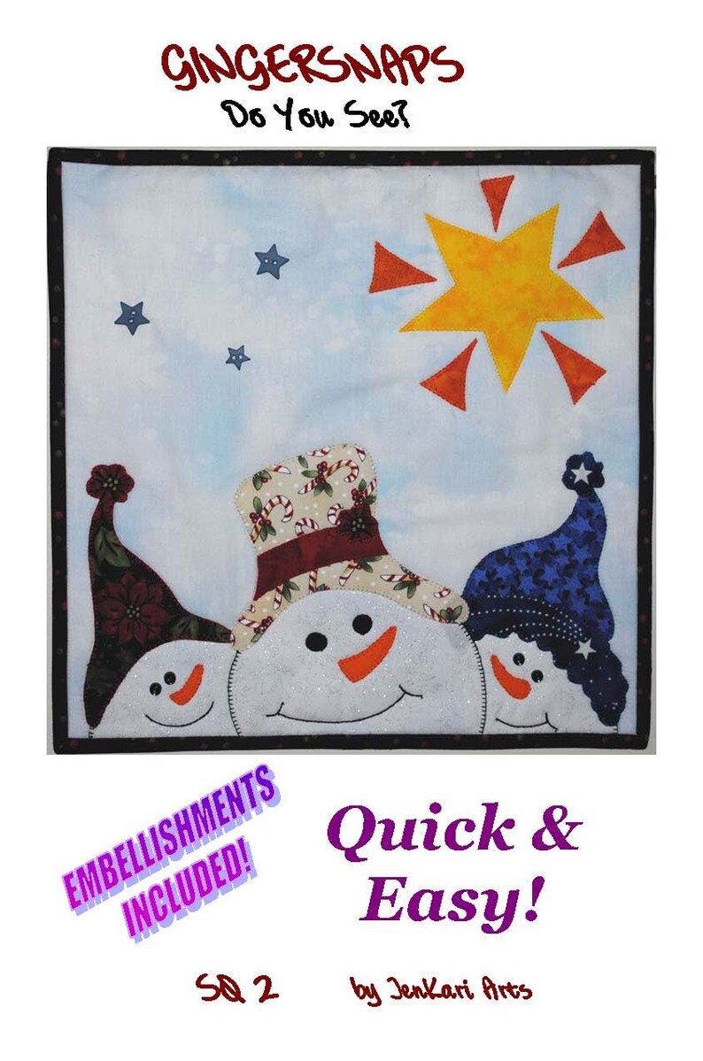 Do You See - Quilted Wall Hanging Snowman Pattern Download - Etsy