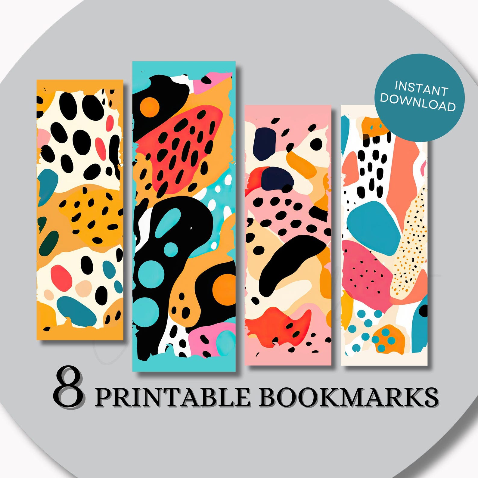 Printable Retro Animal Print Bookmarks Instant Download Book Lover Gift ...