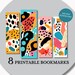 Printable Retro Animal Print Bookmarks Instant Download Book Lover Gift ...
