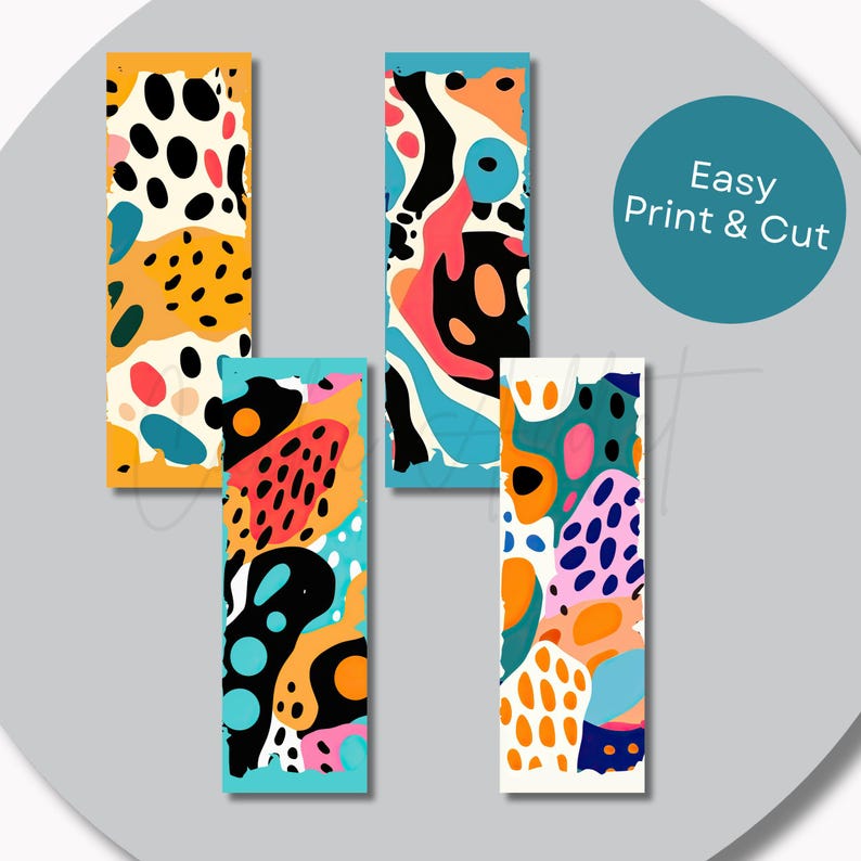 Printable Retro Animal Print Bookmarks Instant Download Book Lover Gift ...