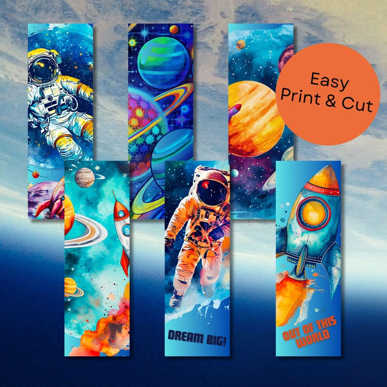 Outer Space Printable Bookmarks Instant Digital Download Classroom Gift ...