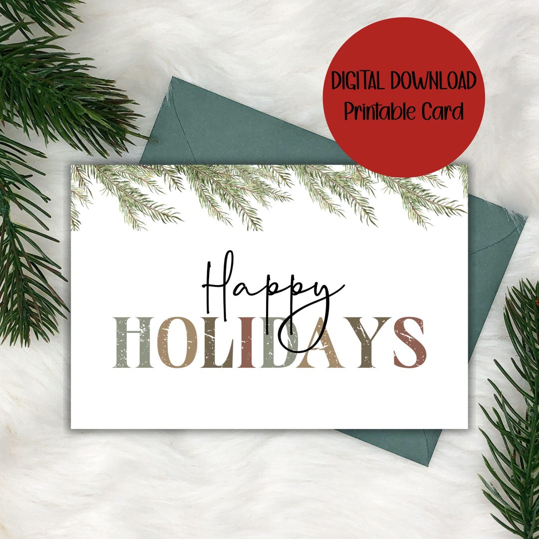 Printable Christmas Card Holiday Card Digital Download Instant Download ...