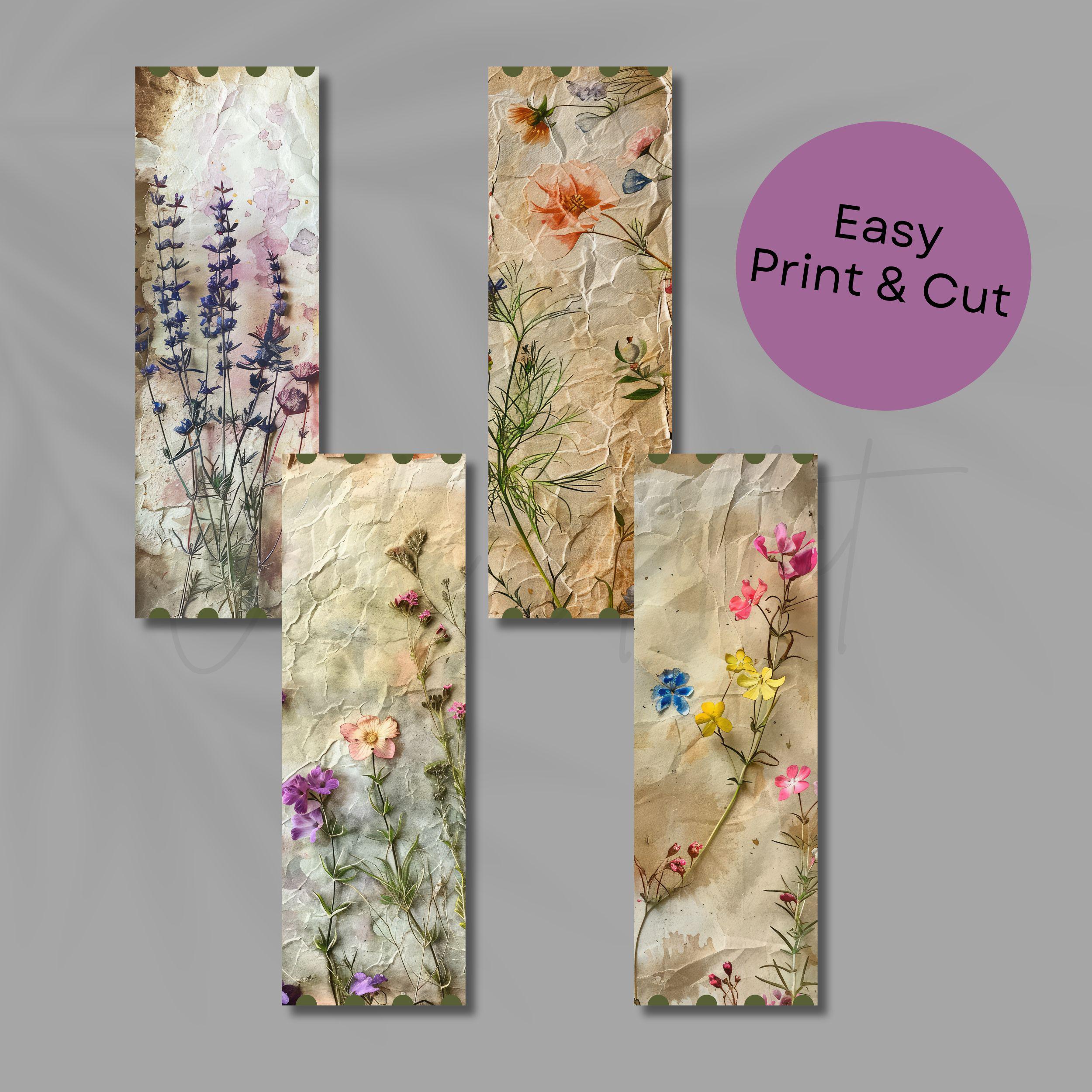 Printable Vintage Floral Bookmarks Instant Download Book Lover Gift for ...