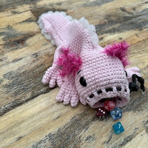 Axolotl Drawstring Party, Ditty or Dice Bag Crochet PDF Pattern NO SEW ...