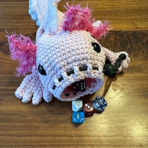 Axolotl Drawstring Party, Ditty or Dice Bag Crochet PDF Pattern NO SEW ...