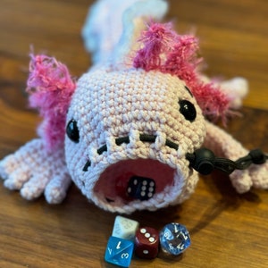 Axolotl Drawstring Party, Ditty or Dice Bag Crochet PDF Pattern NO SEW ...