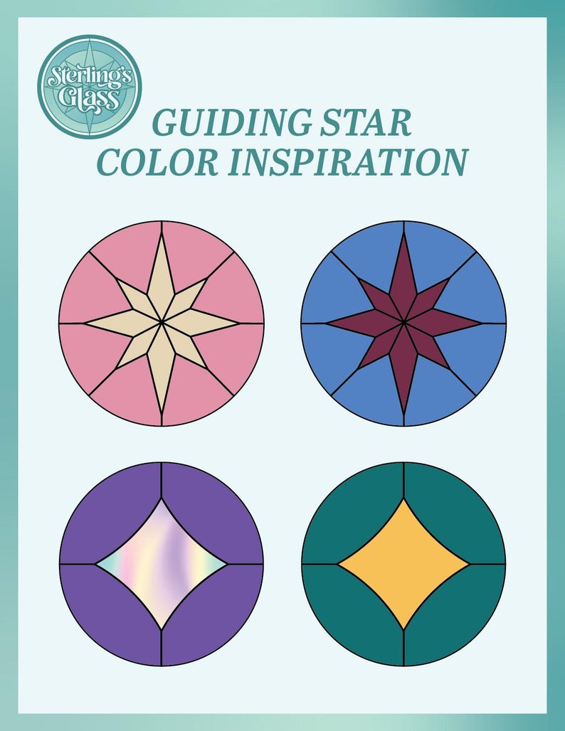 Guiding Star X2 Stained Glass Pattern, Cricut Pattern, DIY Stained ...