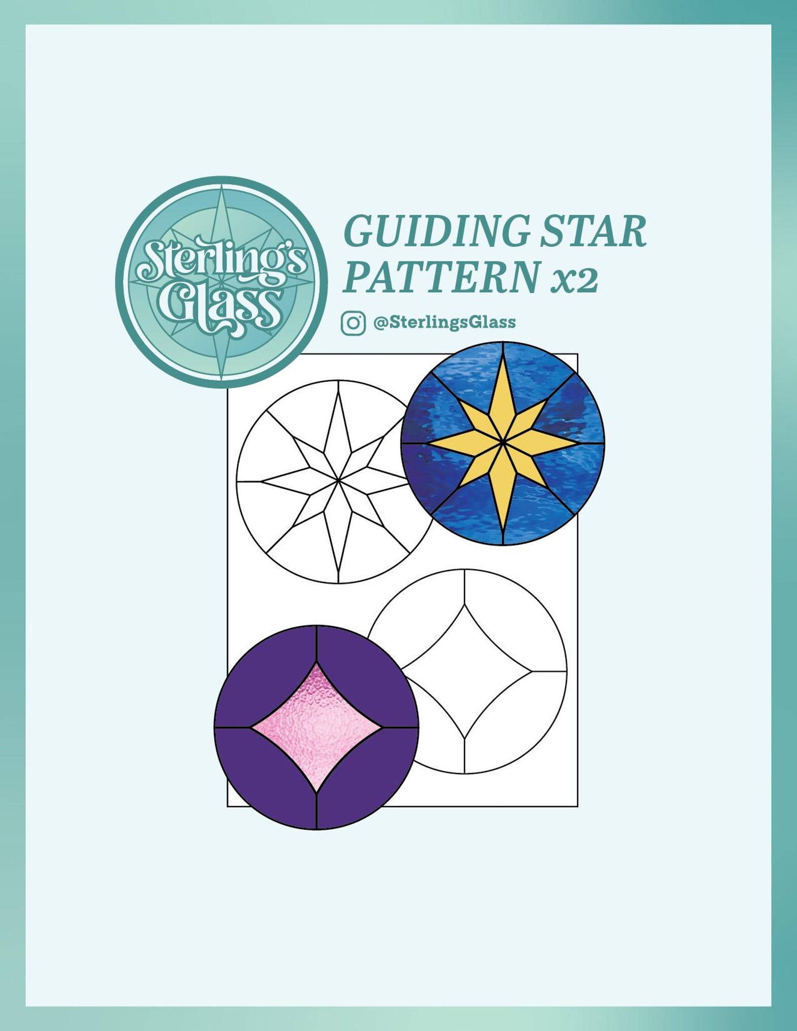 Guiding Star X2 Stained Glass Pattern, Cricut Pattern, DIY Stained ...