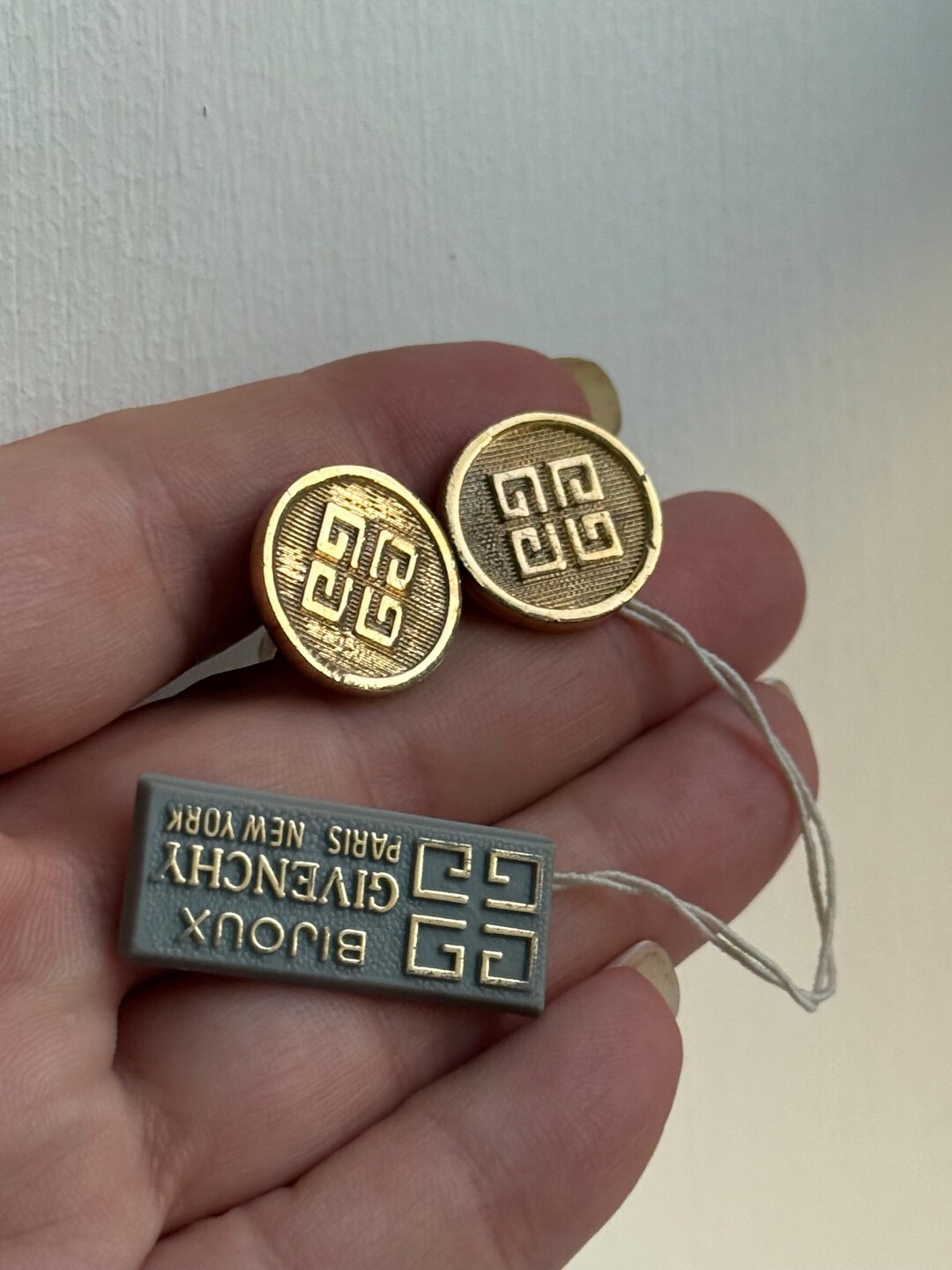 Vintage Givenchy Bijoux Gold Tone Logo Cufflinks W/tag - Paris New York ...