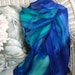 Scarf, Silk, Women, Hand Dyed, Ocean Reef Silk Scarf, Blue Royal Blue ...