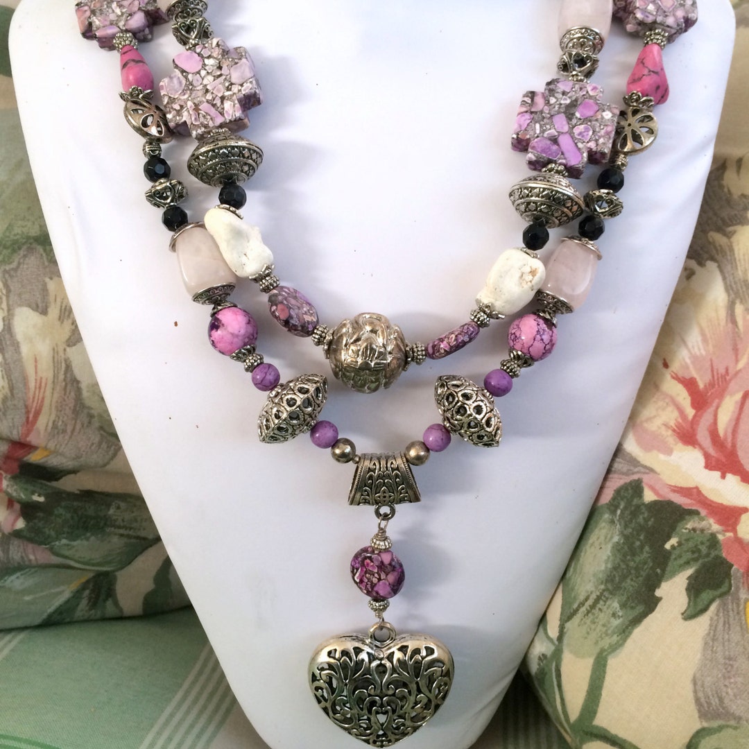 Heart of the Rodeo, Silver Pink Purple, Cowgirl, Rodeo Star Necklace - Etsy