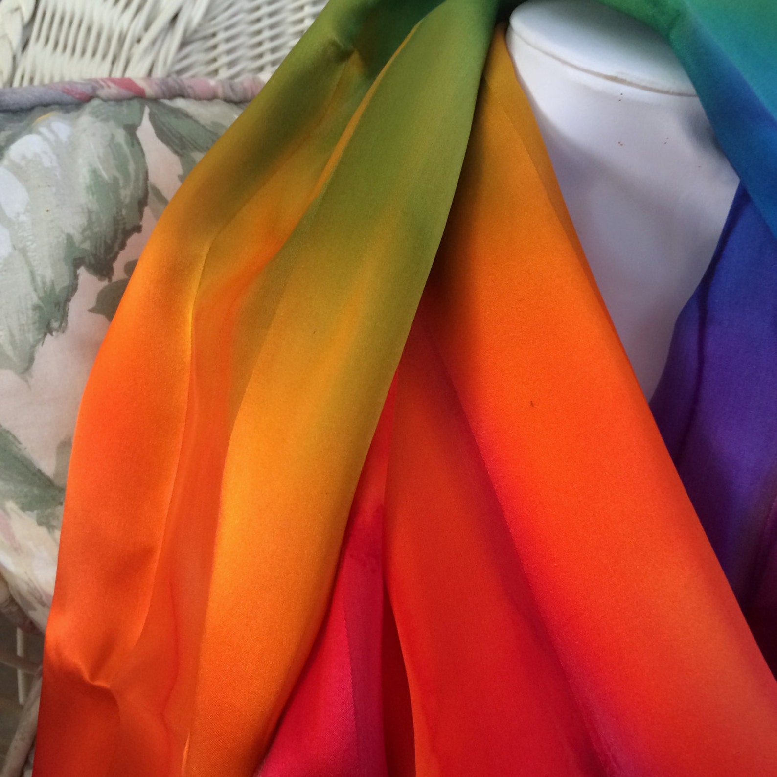 SILK, Hand Dyed, Rainbow Pride Silk Scarf - Etsy
