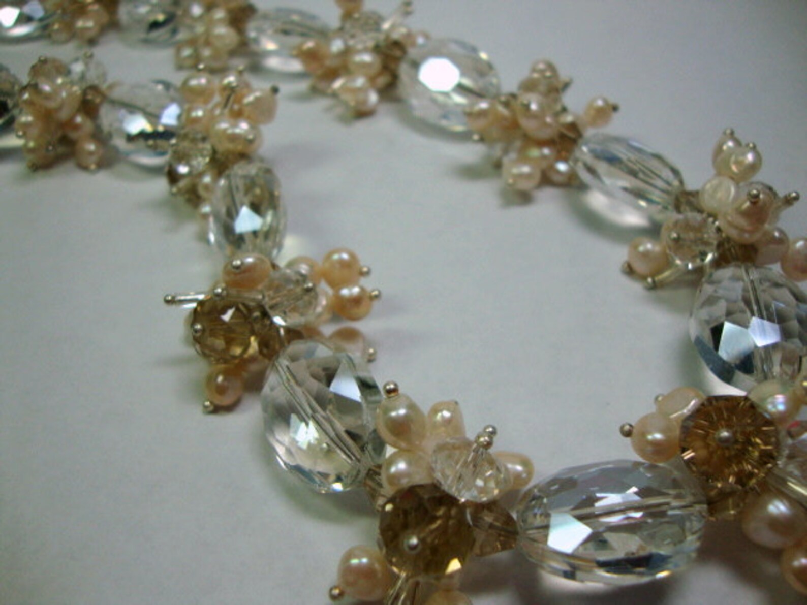 Freshwater Pearl Crystal in Ivory/cream Formal Occasion Bridal Wedding ...