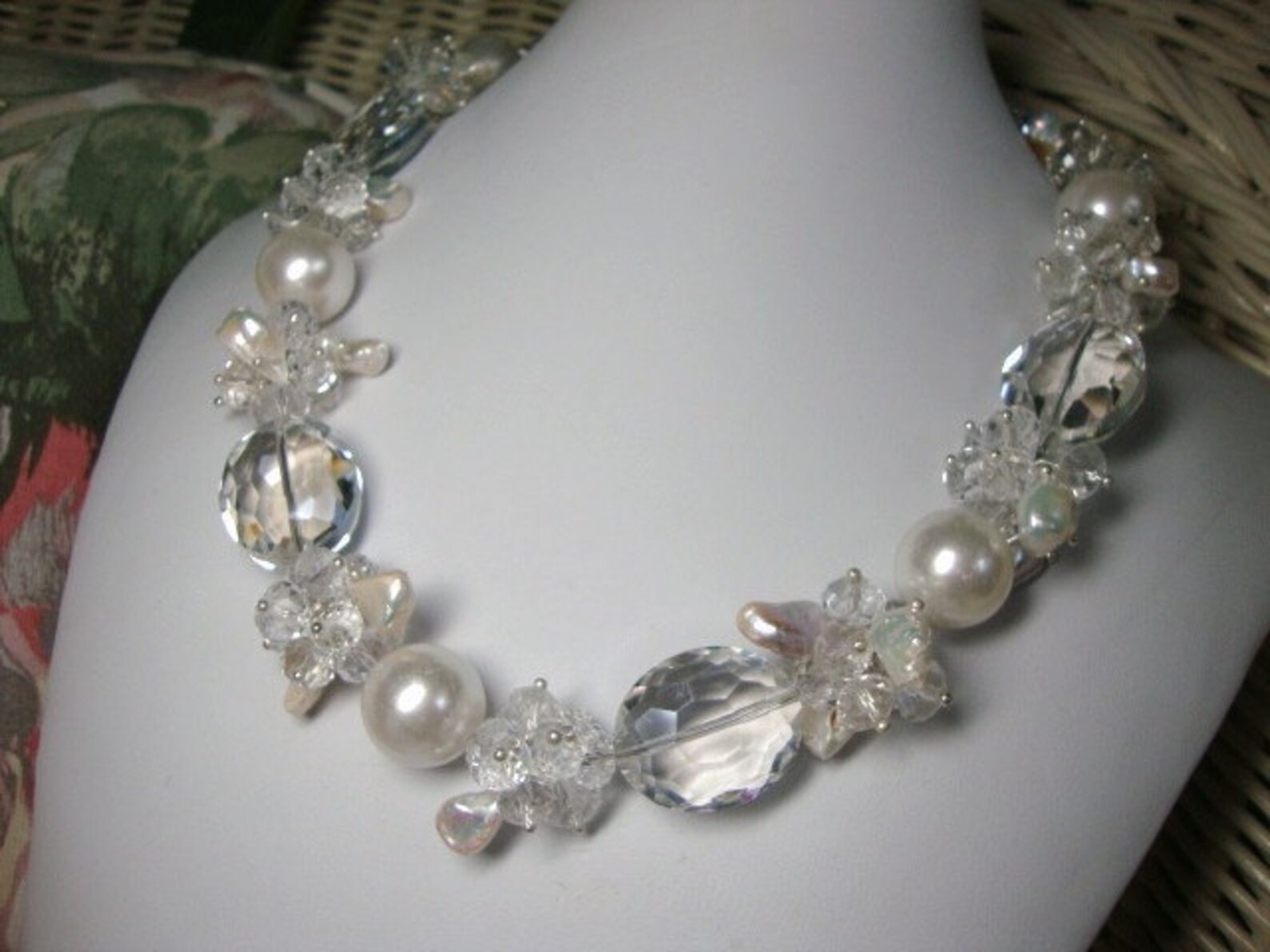 Bold Pearls and Crystals Annie Crystal in White - Etsy