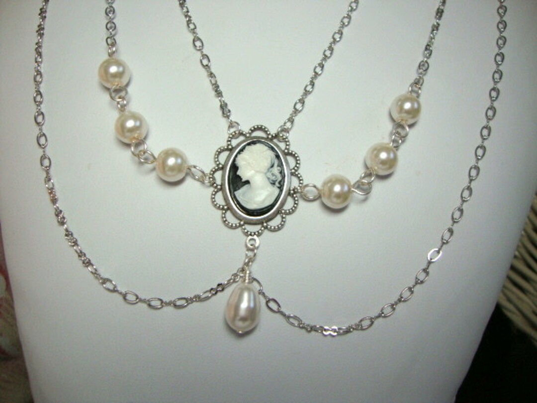 Cameo Princess Bride in Silver Prom Wedding Jewelry - Etsy