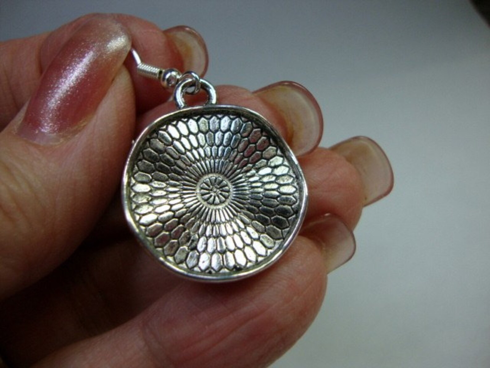 In the Round Silver Disc Earrings - Etsy