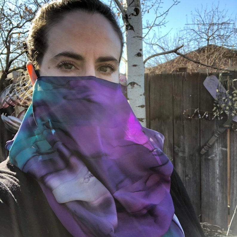 Scarf Silk Women Hand Dyed Ocean Reef Silk Scarf Blue - Etsy