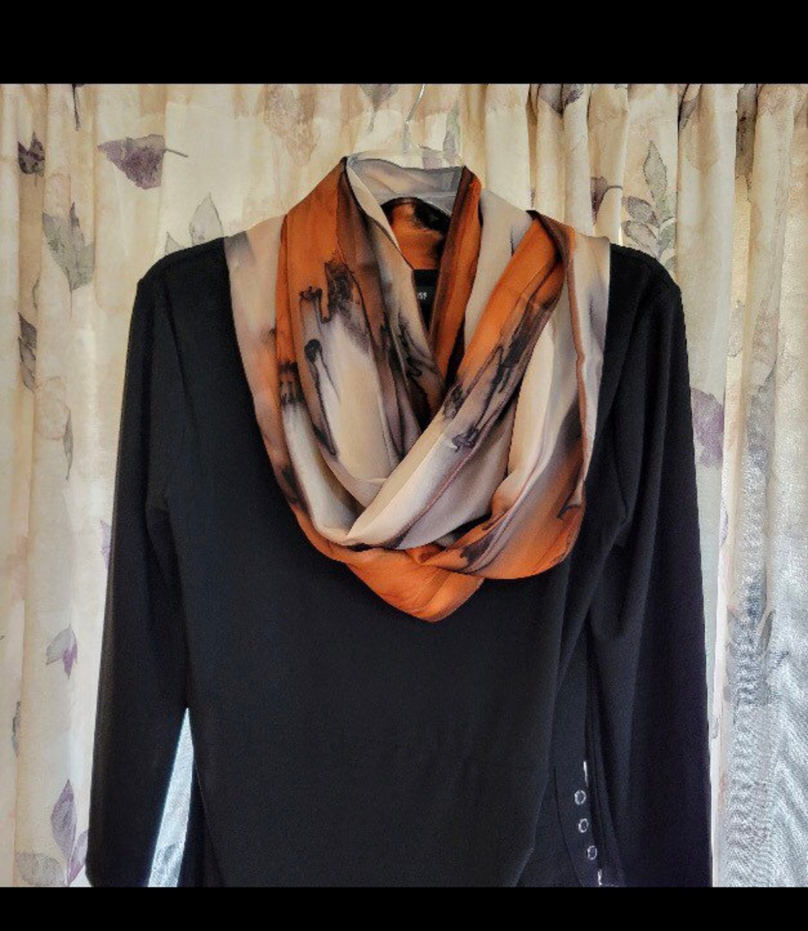 Scarf Silk Rusty Tan Hand Painted Silk Scarf - Etsy