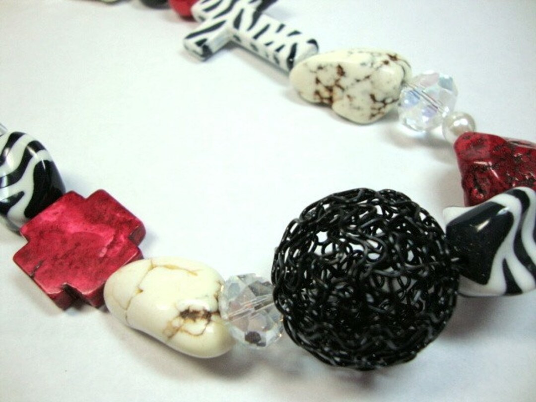 Wild Zebra With Cross in Red Black White - Etsy