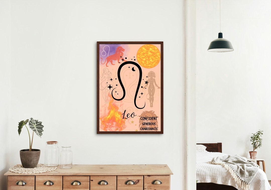 Leo Zodiac Theme Poster | Bold Leo Art Print | 42x59.4 Cm Digital Wall ...