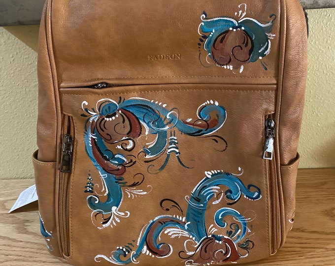 NEW Norwegian Rosemaled Leather Backpack - Etsy