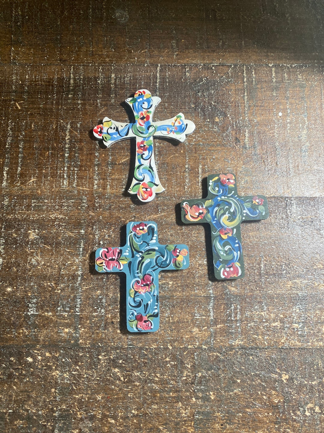 Norwegian Rosemaled Cross Magnets - Etsy