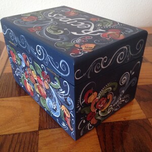 Norwegian Rosemaled Recipe Box - Etsy