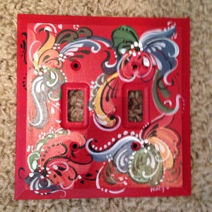 Norwegian Rosemaled Double Light Switch Plate - Etsy