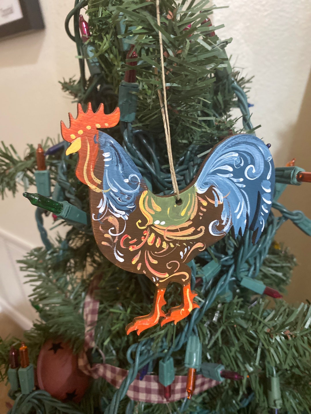 Norwegian Rosemaled Rooster Ornament - Etsy