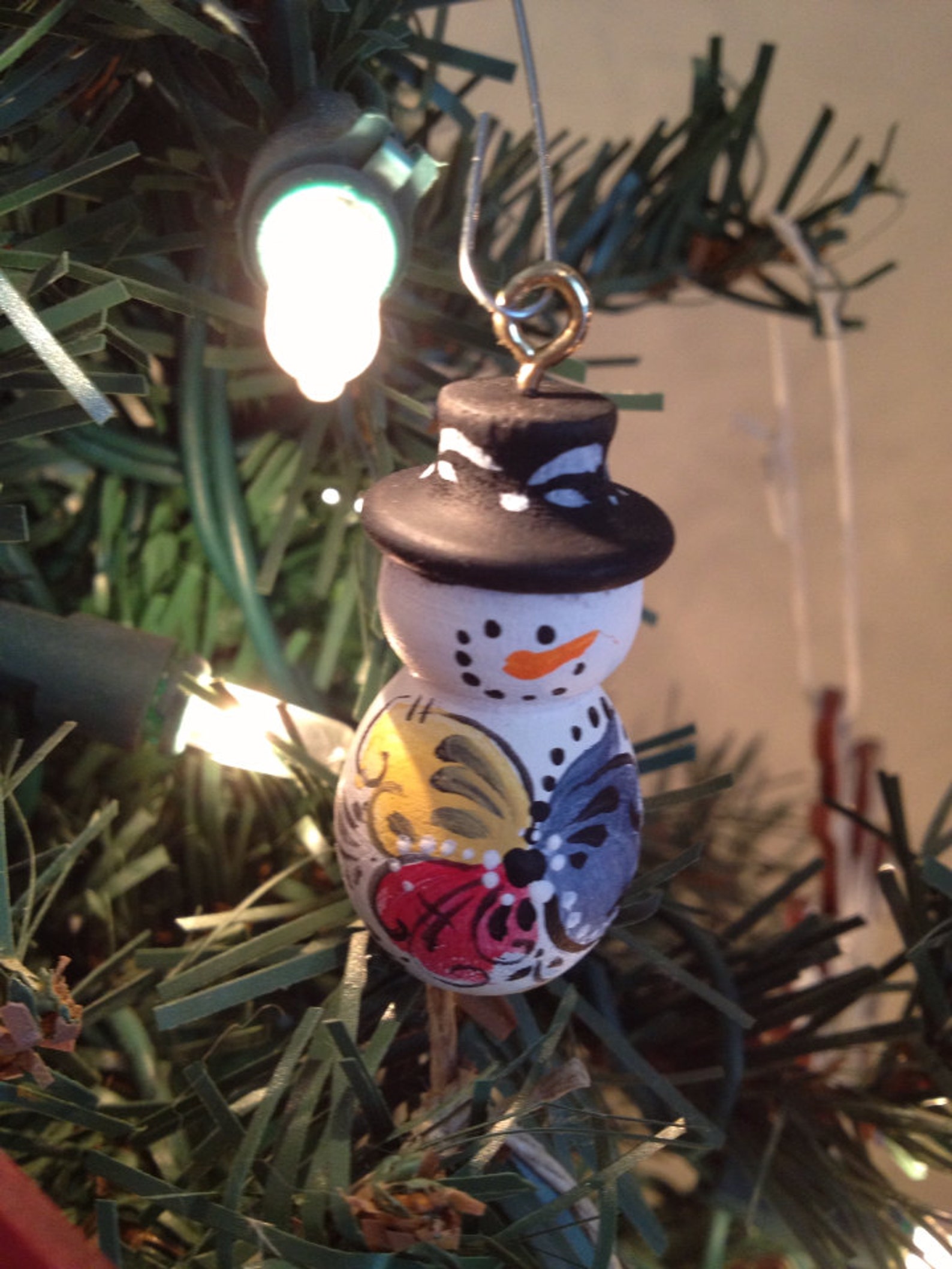 Tiny Norwegian Rosemaled Snowman Ornament - Etsy